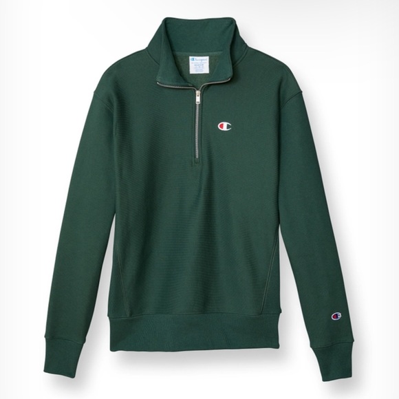 Champion | Shirts | Green Champion Half Zip Sweatshirt | Poshmark